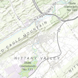 PSU Office of Physical Plant, Centre County Government, Esri, HERE ...