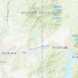 Shoshone County ID Summits Map